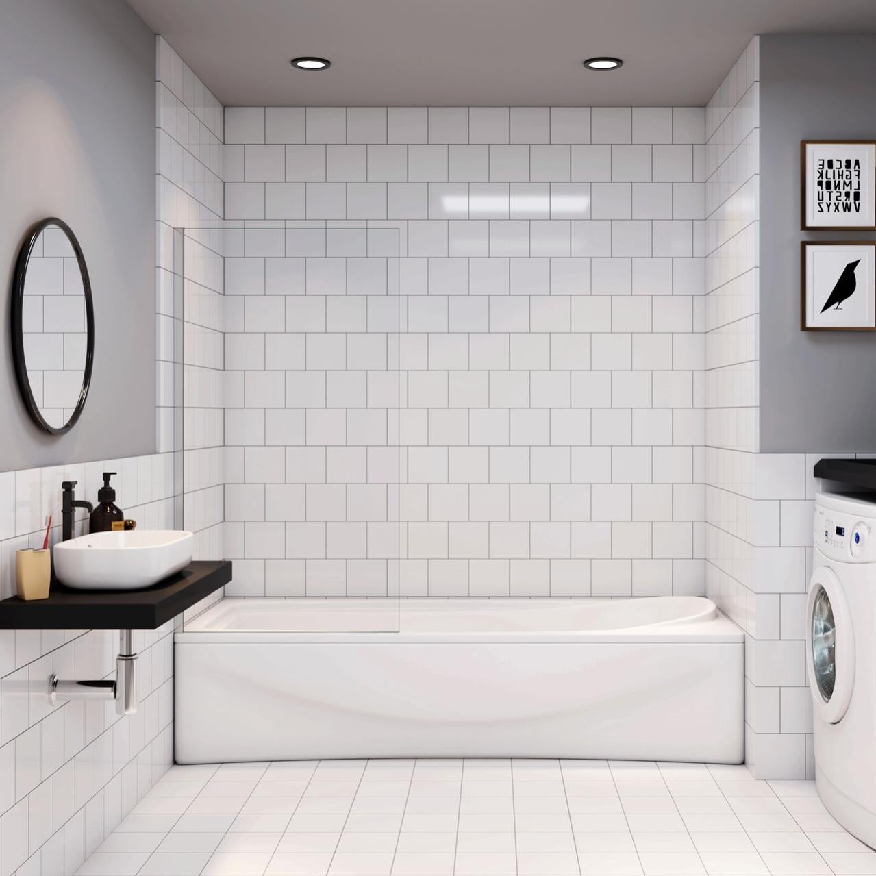 70x140 cm Sopravasca WALK IN Parete Fissa Doccia Per Vasca Pannello ...