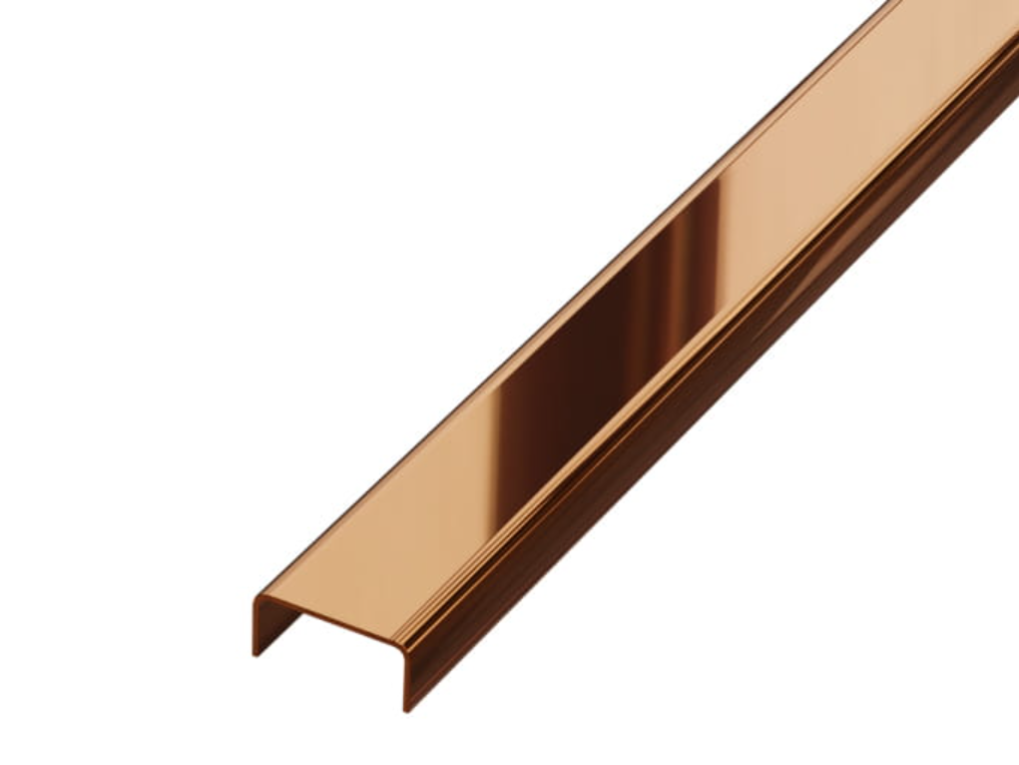 Perfil C en acero inoxidable rectificado cobre pulido - 2440mm X 20mm x ...