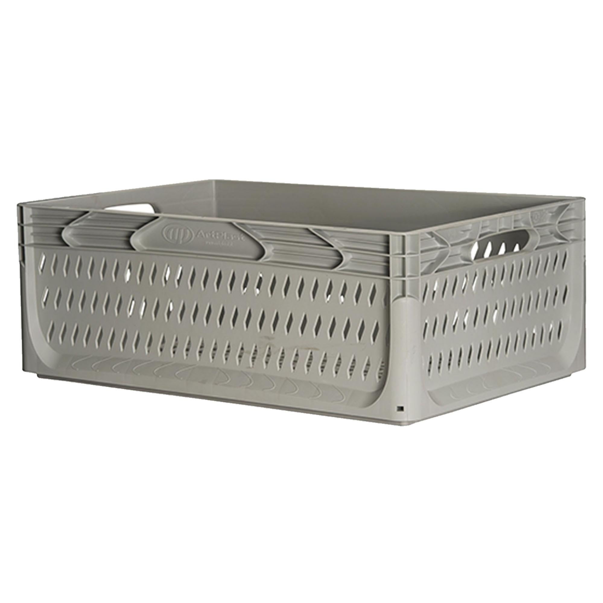 Box industriale perforato 600x400 H 220 mm grigio | Leroy Merlin