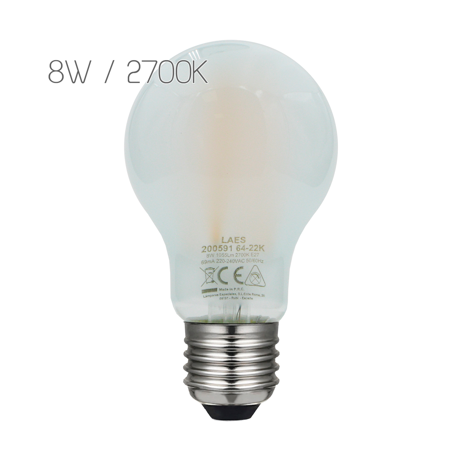 Bombilla Standard MATE Filamento LED - 8W - 2700K - 1055Lm | Leroy Merlin