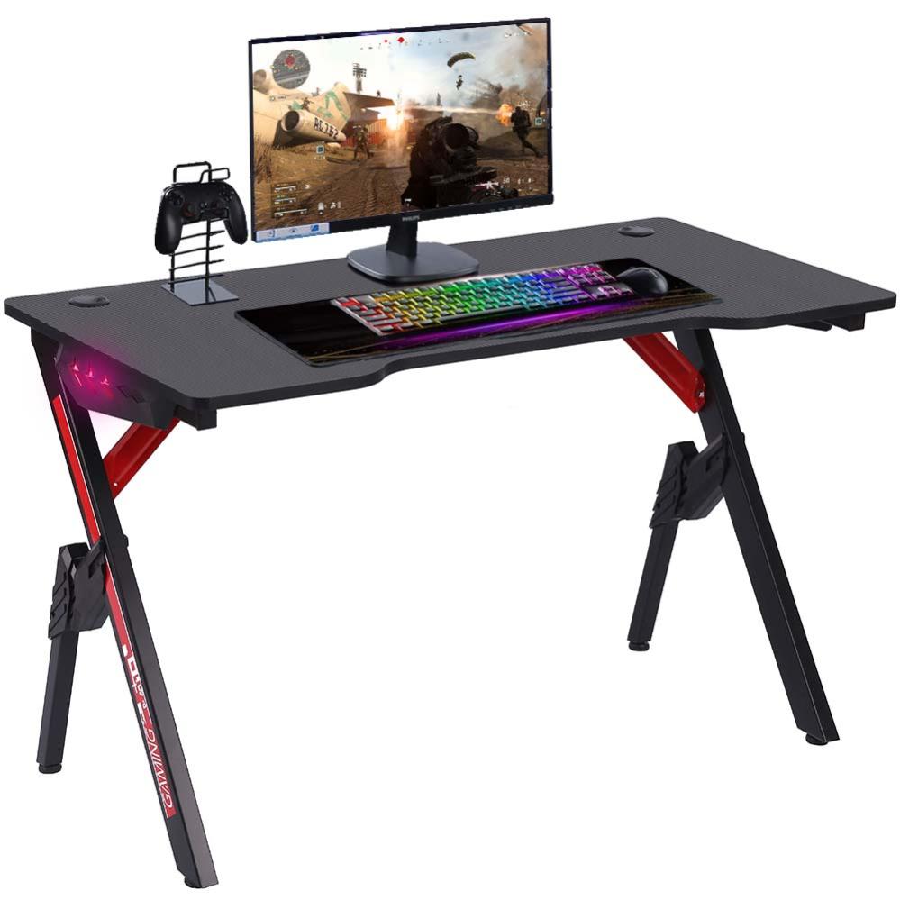 Scrivania Gaming Porta Pc Computer con Luci LED RGB e Tappetino Mouse ...