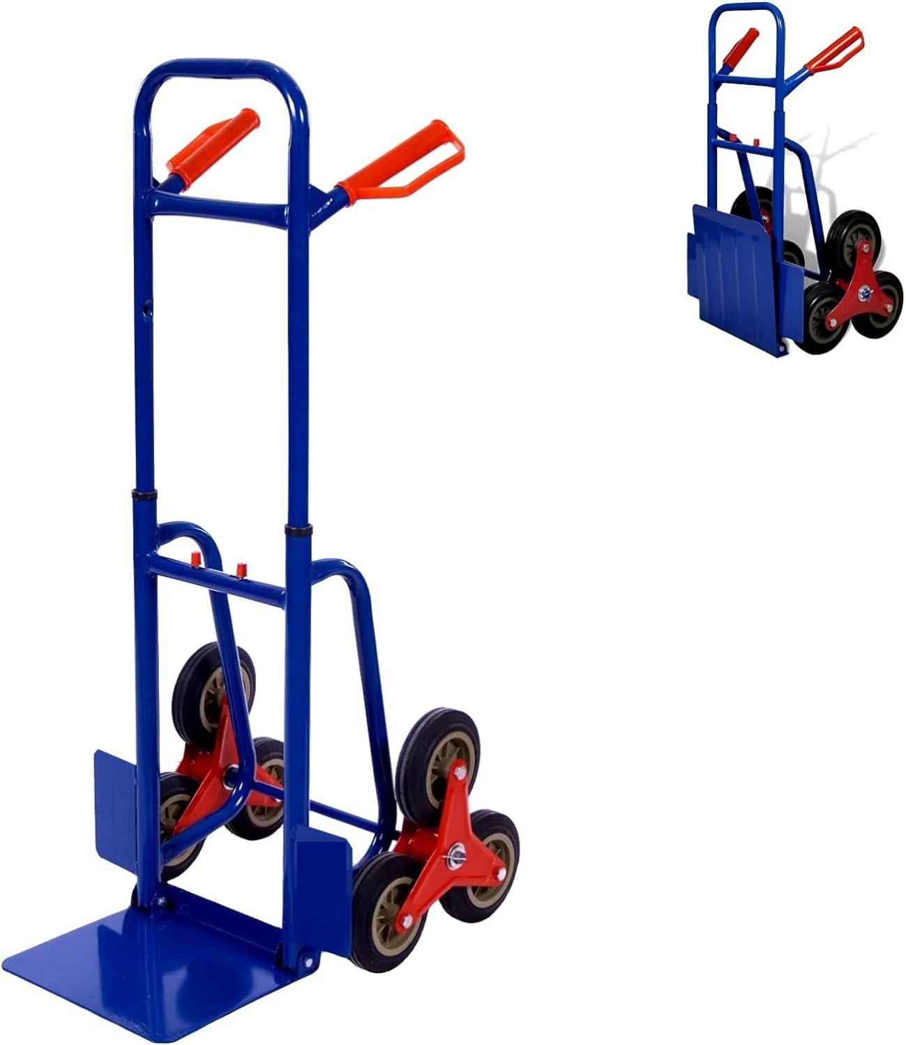 CARRELLO PER SCALE 6 RUOTE TRASPORTA FINO A 120KG PIEGHEVOLE CARRELLINO ...