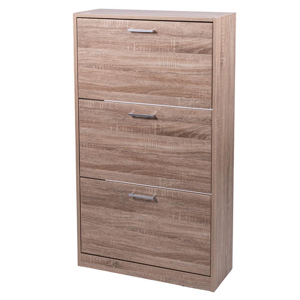 Scarpiera da interno in legno a 3 ante con doppio scomparto 63x24xh.115 ...