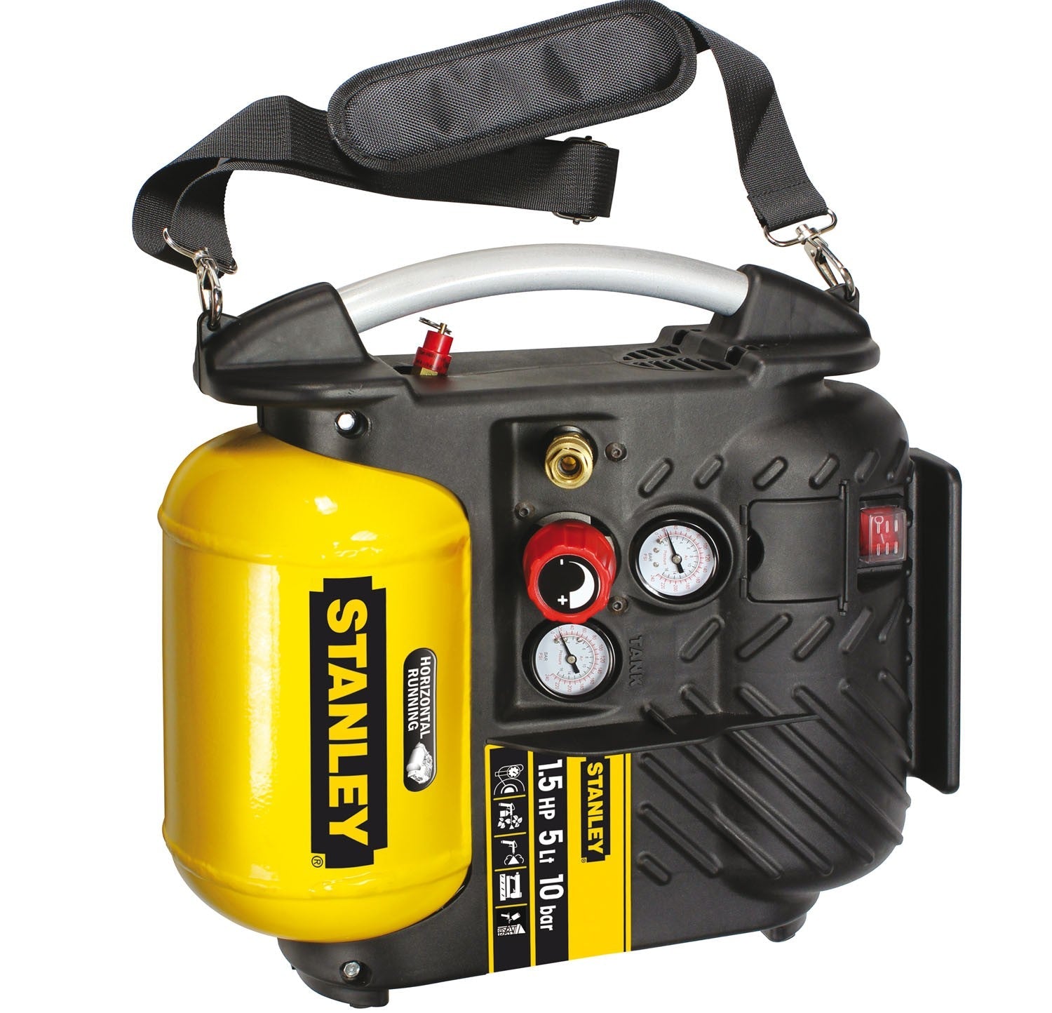 Compressore d'Aria Portatile AIRBOSS 5 lt 1100 W, 230 V STANLEY DN200 ...
