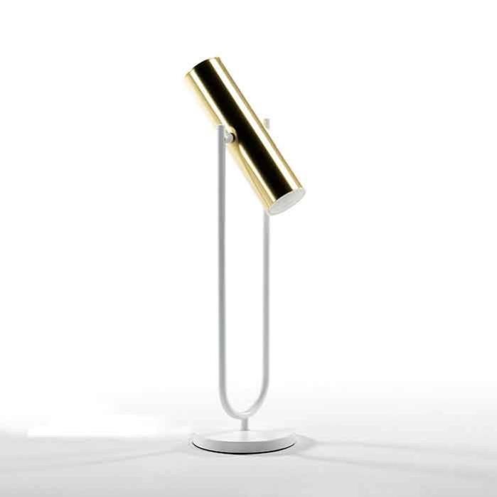 Lampe de table métal doré et pied métal blanc Egaly H 53 cm | Leroy Merlin