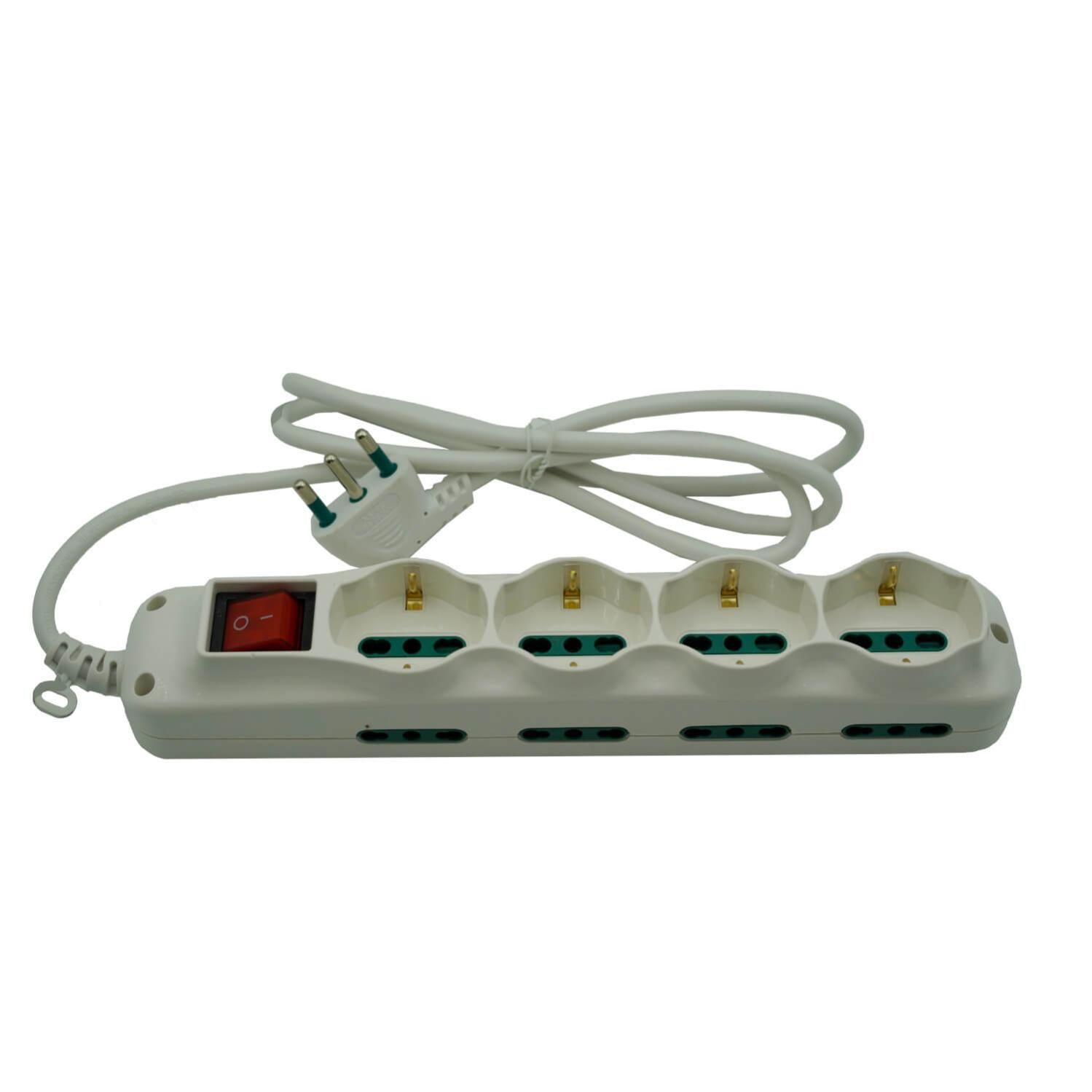 MULTIPRESA 12P.10/16A C/INTERRUTTORE+SCH.BIANCO | Leroy Merlin