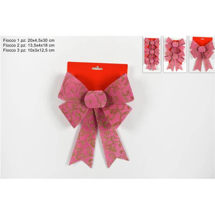 SET3 FIOCCHI VELLUTO ROSA GLITTER ORO | Leroy Merlin