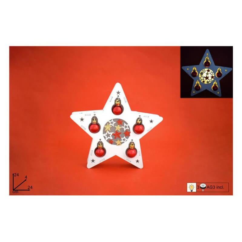 STELLA LEGNO C/PALLE E LUCI ROSSO | Leroy Merlin