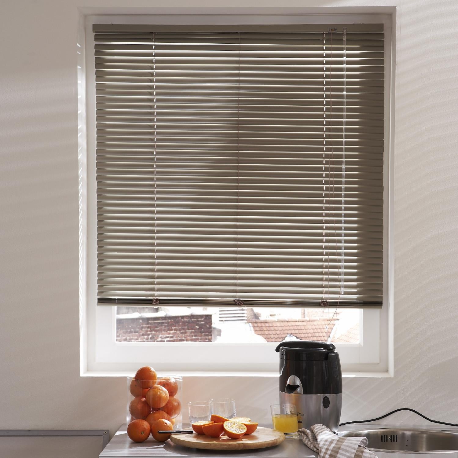 MADECOSTORE Store vénitien aluminium 25mm h250cm - Ficelle - L50 x ...