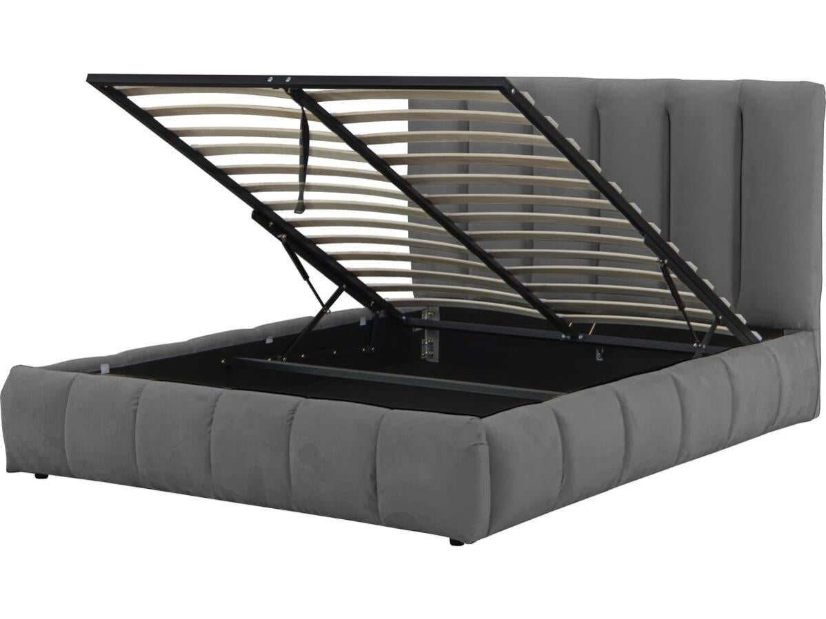 Letto "Annie" con cassettone 180 x 200 cm - Grigio | Leroy Merlin