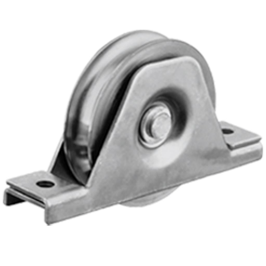 100mm Round groove wheel in 2-hole support bracket | Leroy Merlin