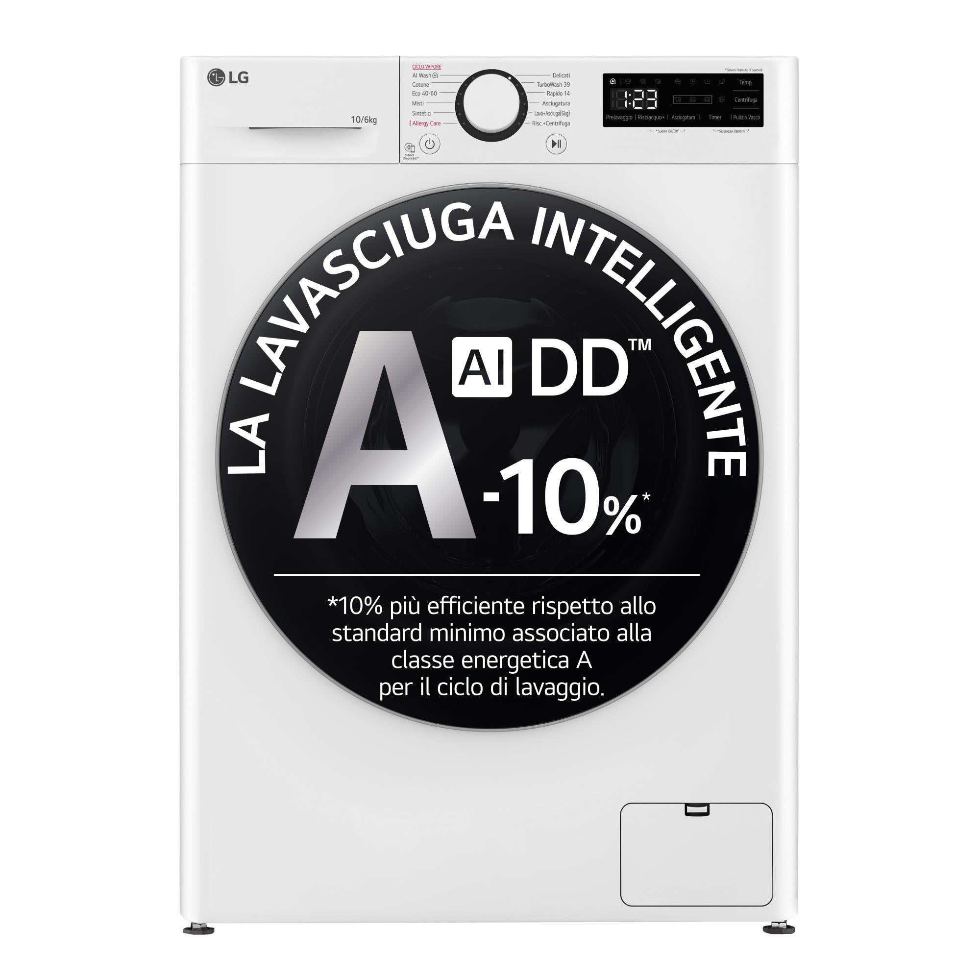 LG D4R5010TSWS machine à laver avec sèche linge Pose libre Charge avant ...