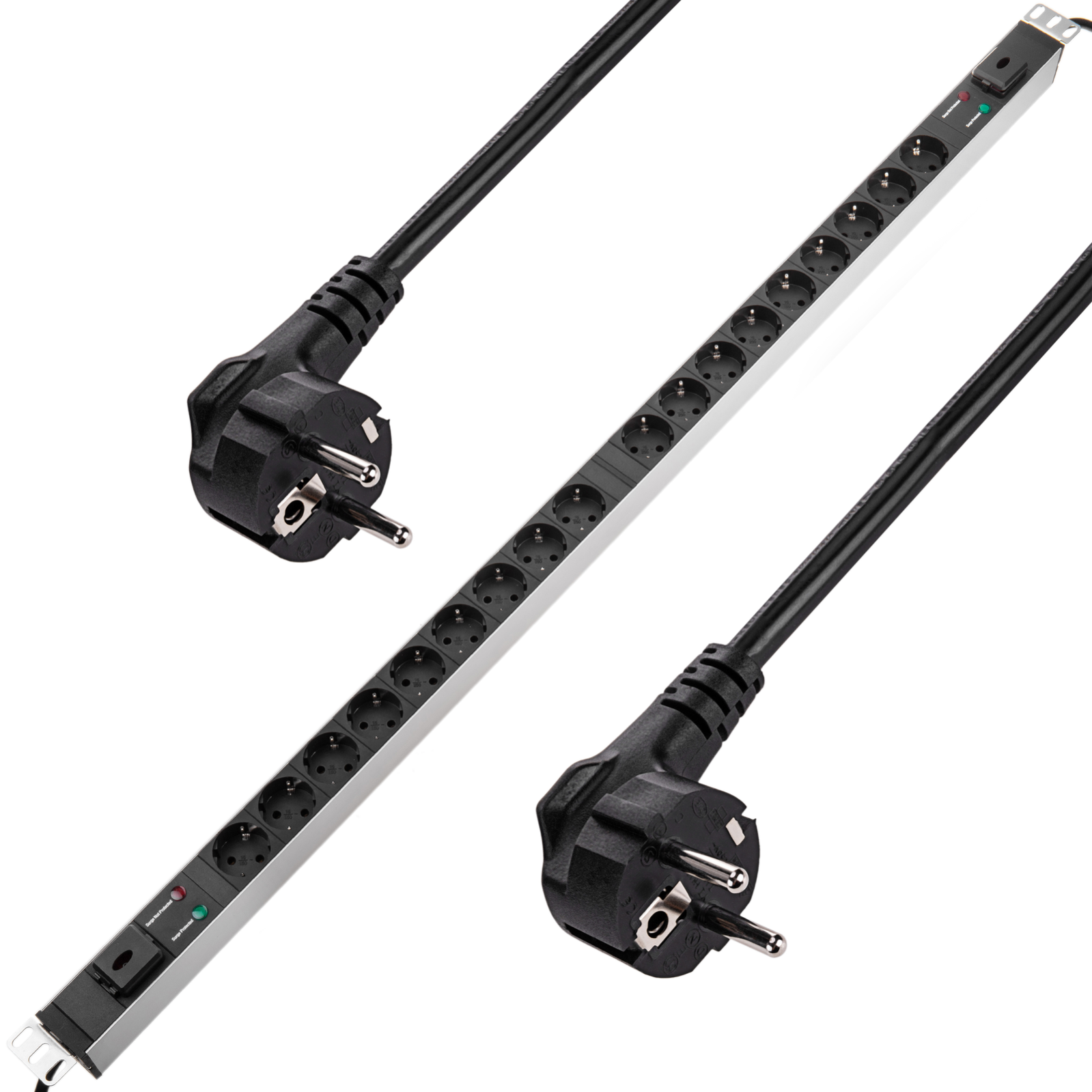 Multipresa per rack 19'' di 18 prese con interruttore e protezione ...