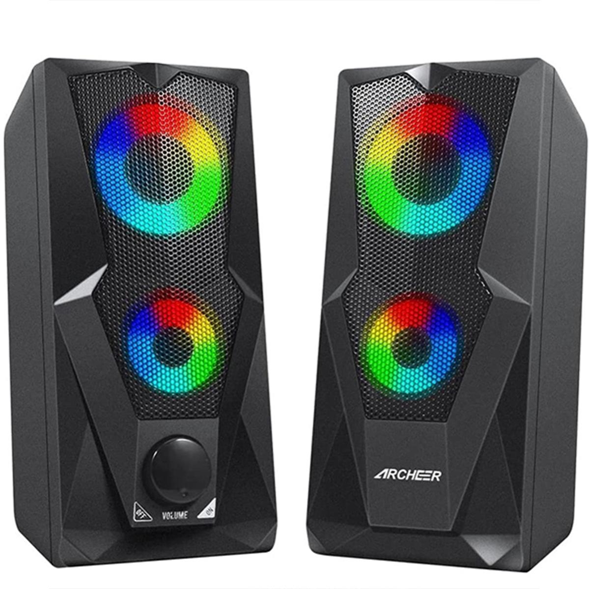 Altoparlante per PC, altoparlante da gioco USB cablato con luci RGB per ...