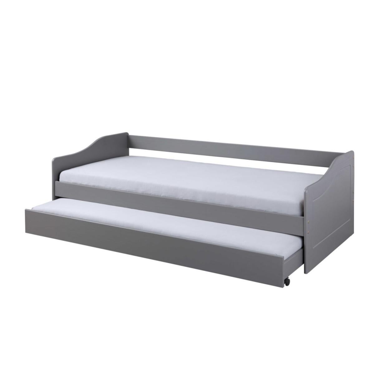 Letto Singolo 90x200 Salvaspazio Struttura Grigio con Cassettone ...
