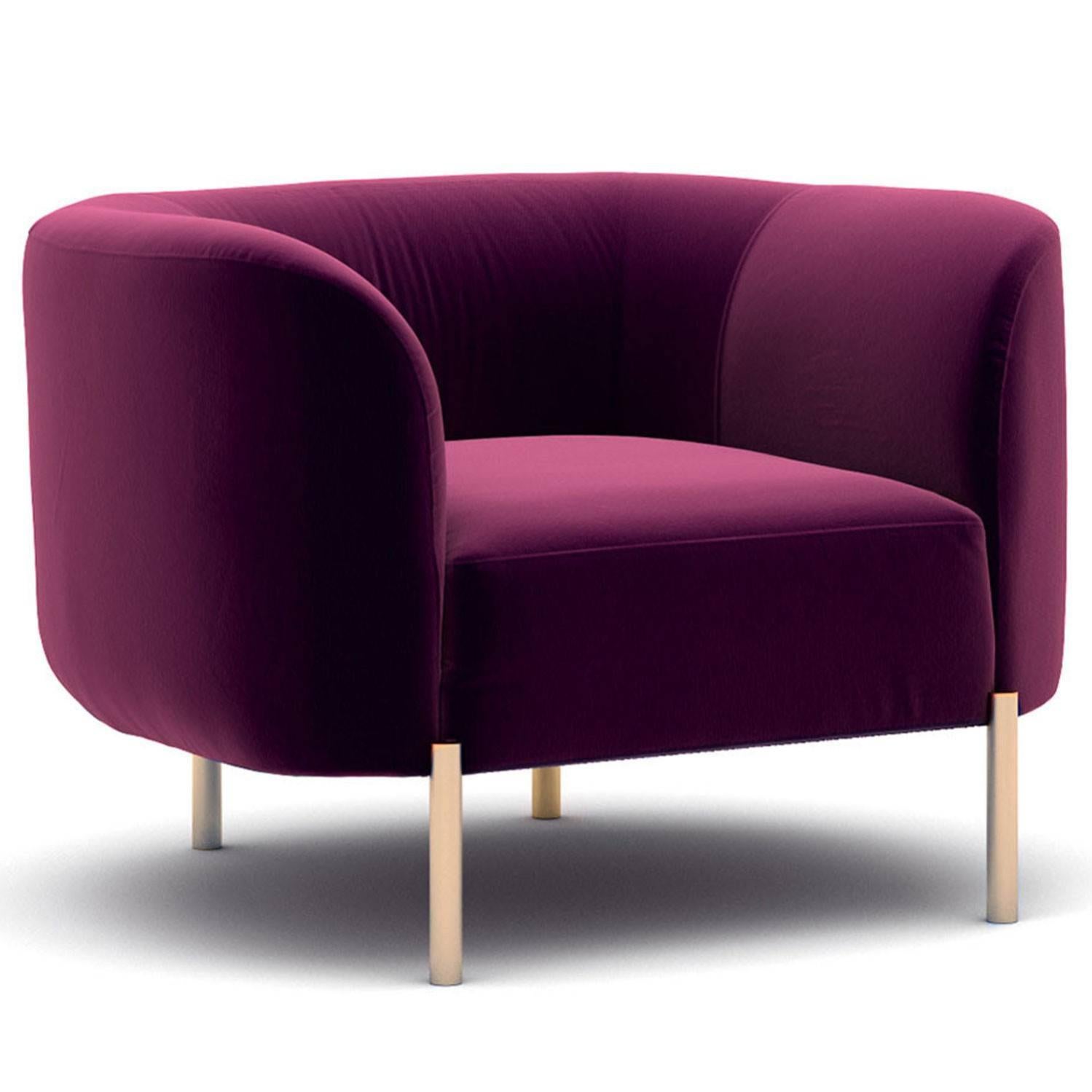 Fauteuil Egesa Velours Fuchsia | Leroy Merlin