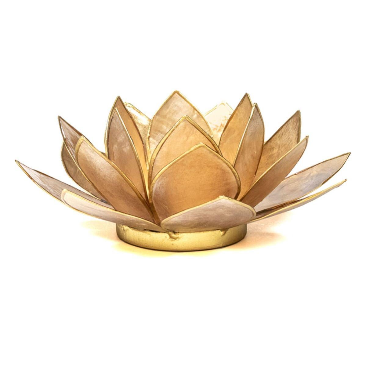 Porte Bougie Fleur de Lotus or | Leroy Merlin