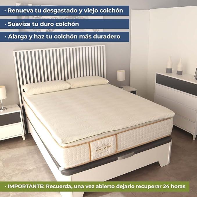 Topper Viscoelastico 135x190x6 cm – Funda Lavable y Desenfundable con ...