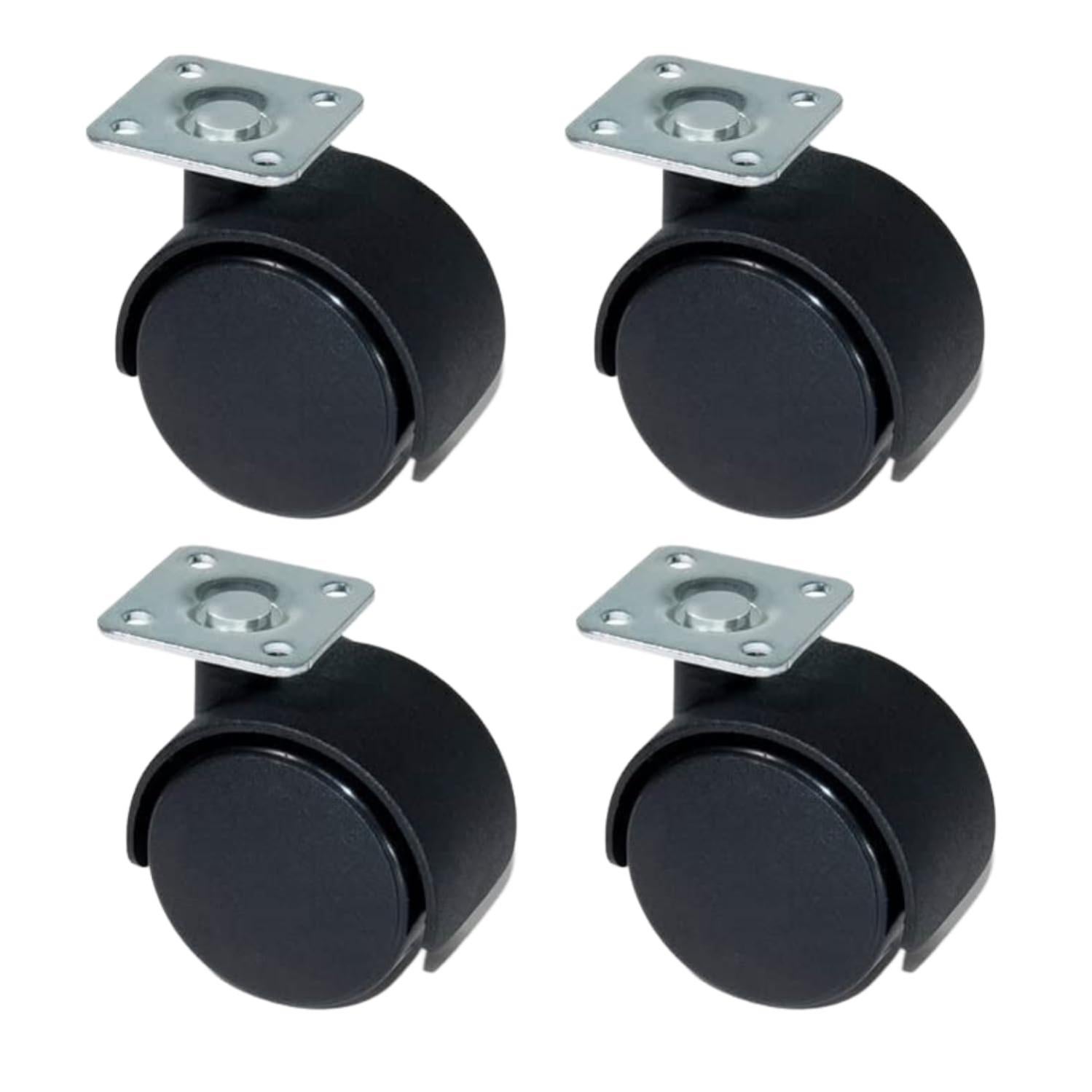 Set de 4 ruedas para muebles sin freno, diámetro 50 mm, altura 55 mm ...