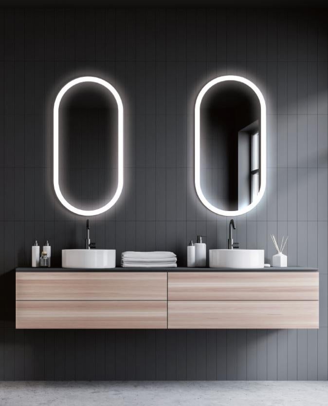 Specchio da bagno ovale ellittico | Modello CANADA Bianco 90x50 ...