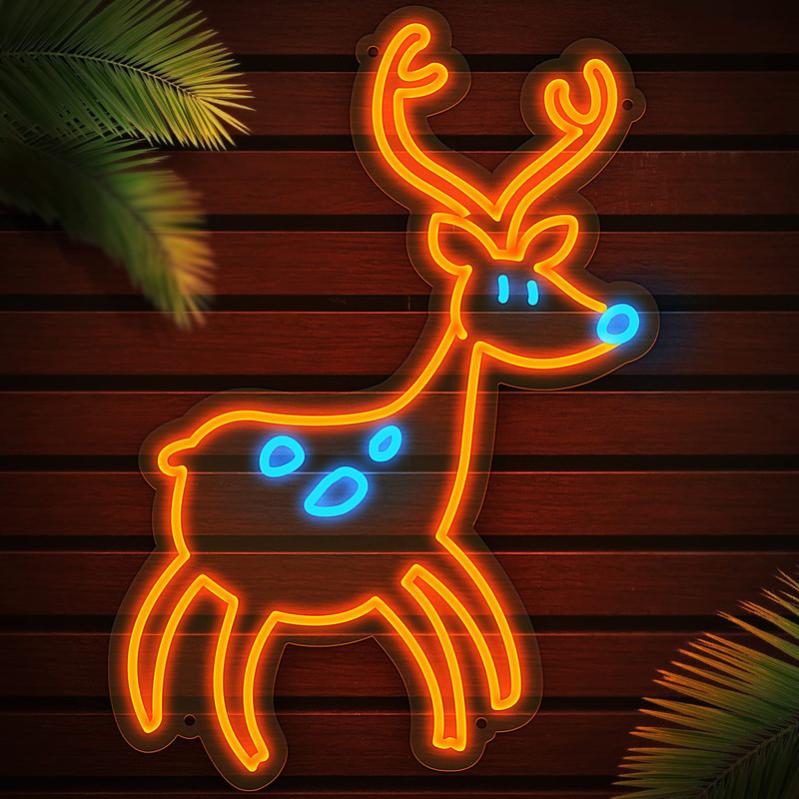 Elk Néon LED, Décoration Murale Noël Néon Signe, chambre à coucher ...