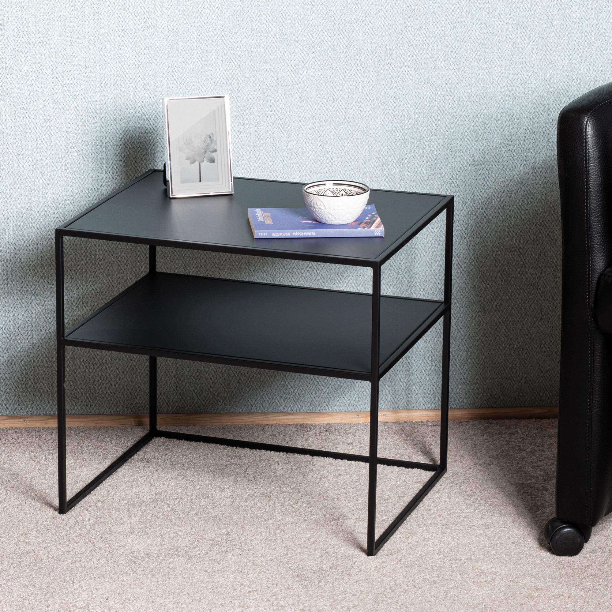 Table d'appoint 50x40x45 cm en métal noir - MACEIO | Leroy Merlin