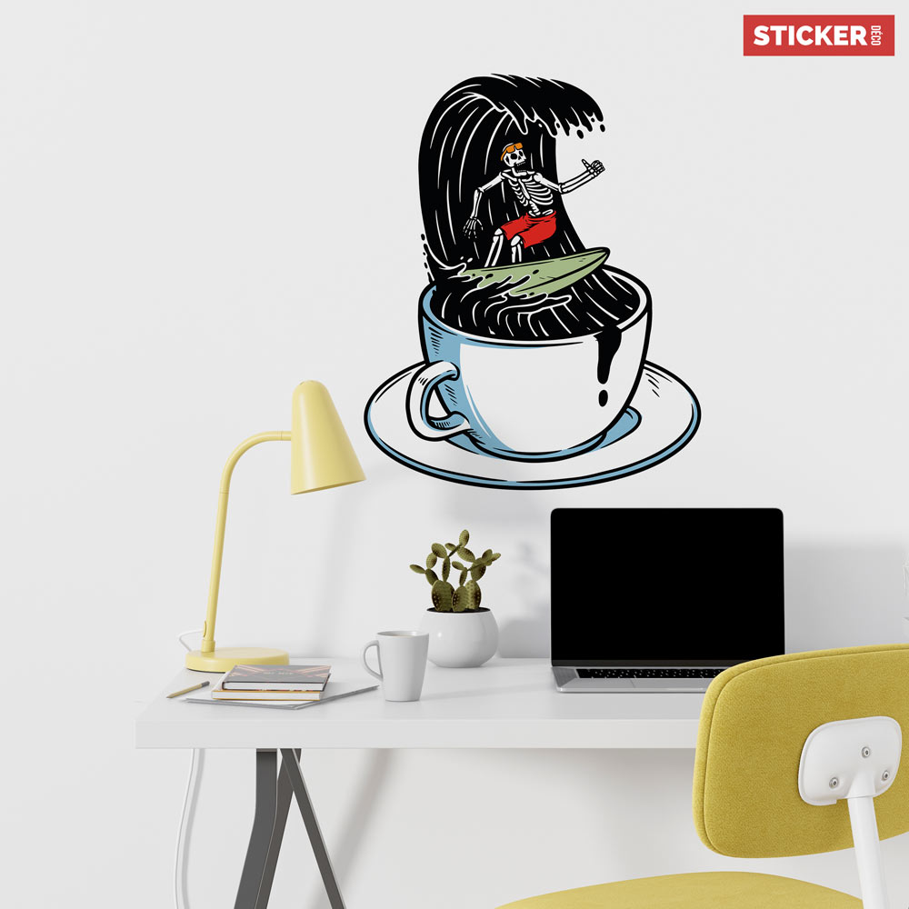 Stickers Coffee Surf - XXL (Hauteur 158cm, Largeur 128cm) | Leroy Merlin