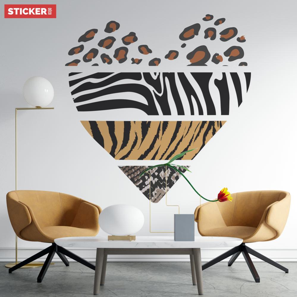 Sticker Cœur Animal - XXL (Hauteur 130cm, Largeur 128cm) | Leroy Merlin
