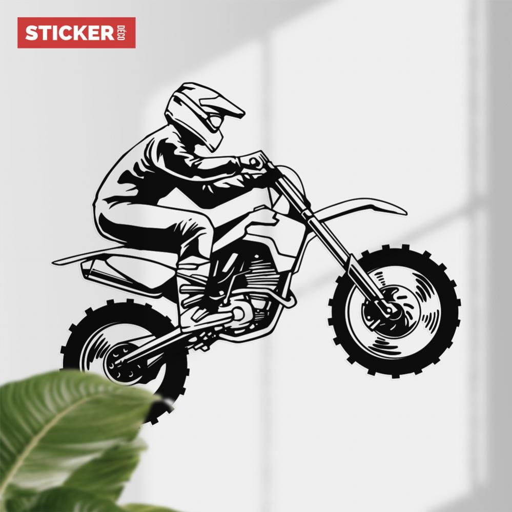 Sticker Motocross Dessin - XL (Largeur 98cm, Hauteur 83cm) | Leroy Merlin