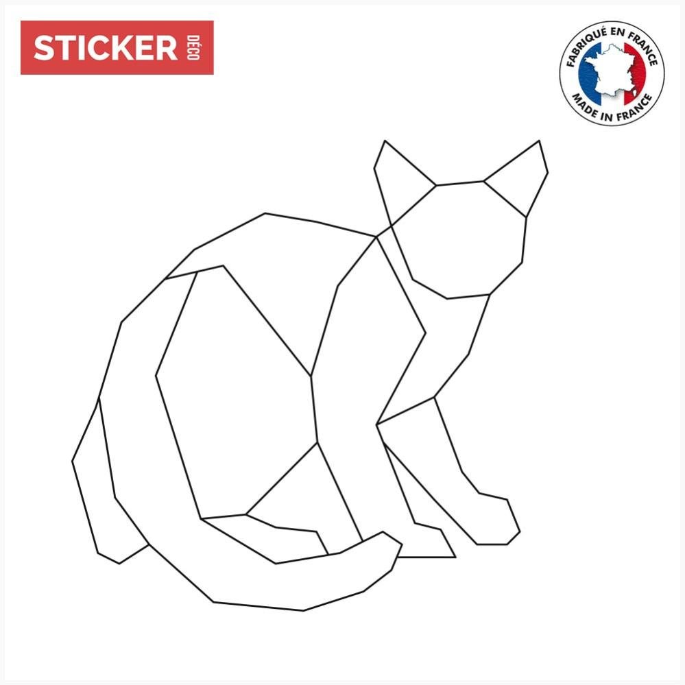 Sticker Chat Origami Classic - XL (Largeur 98cm, Hauteur 97cm) | Leroy ...