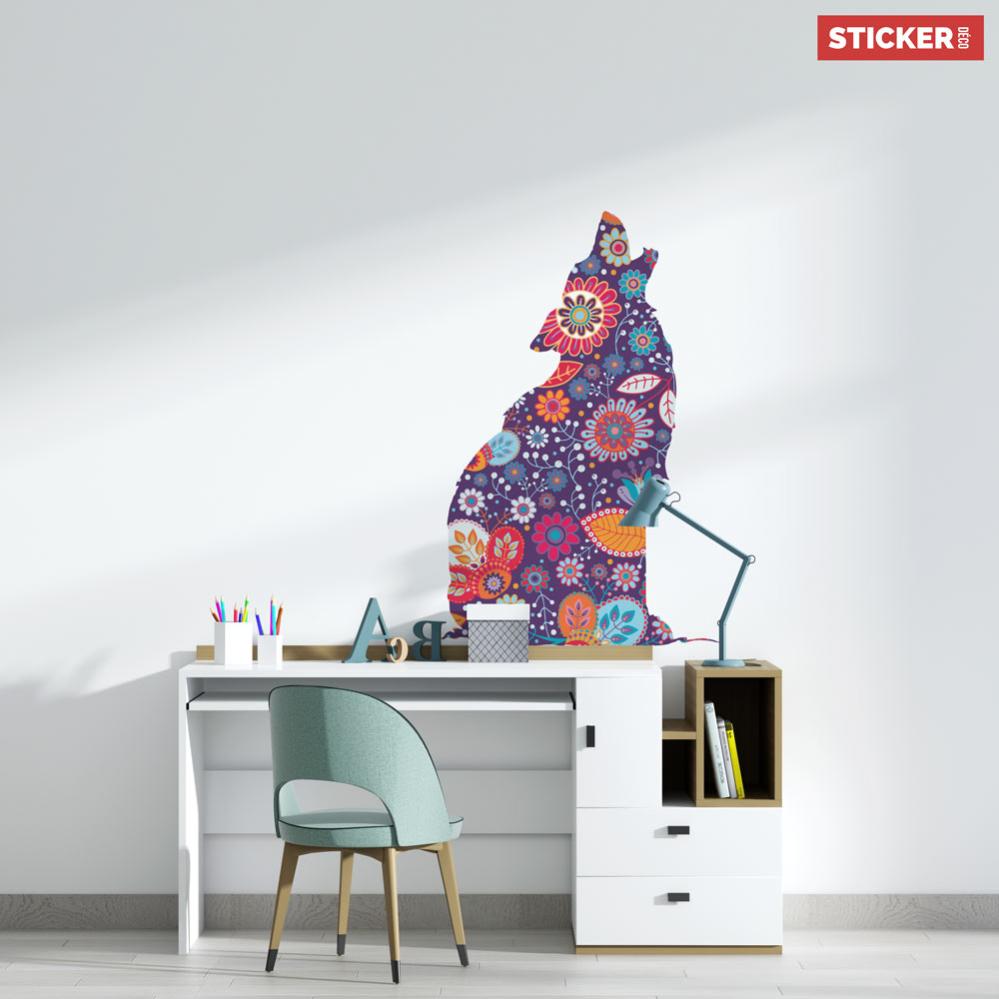 Sticker Loup Floral - XL (Hauteur 98cm, Largeur 64,5cm) | Leroy Merlin