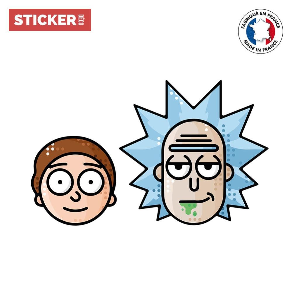 Sticker Mural Rick and Morty Icones - XL (Largeur 98cm, Hauteur 60cm ...