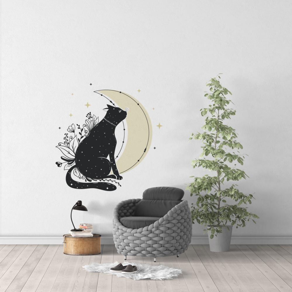 Sticker Chat Mystique - XL (Hauteur 98cm, Largeur 97,5cm) | Leroy Merlin
