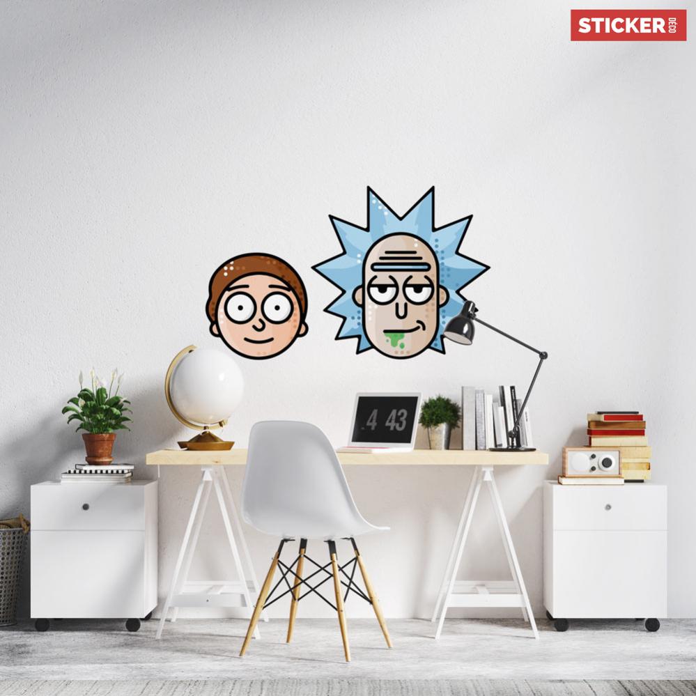 Sticker Mural Rick and Morty Icones - XXL (Largeur 200cm, Hauteur 122 ...
