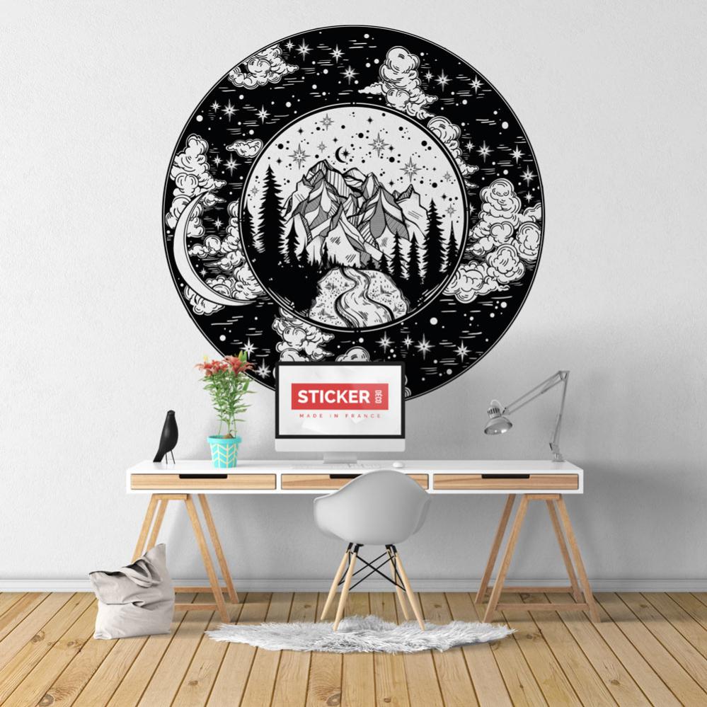 Sticker Montagne Galactique - XL (Hauteur 98cm, Largeur 98cm) | Leroy Merlin