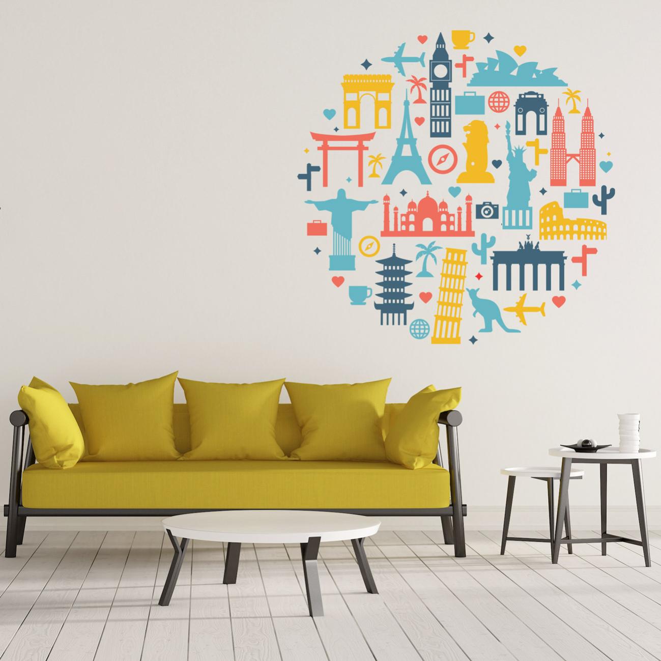 Sticker Mural Monuments Rond - XL (Largeur 98cm, Hauteur 98cm) | Leroy Merlin