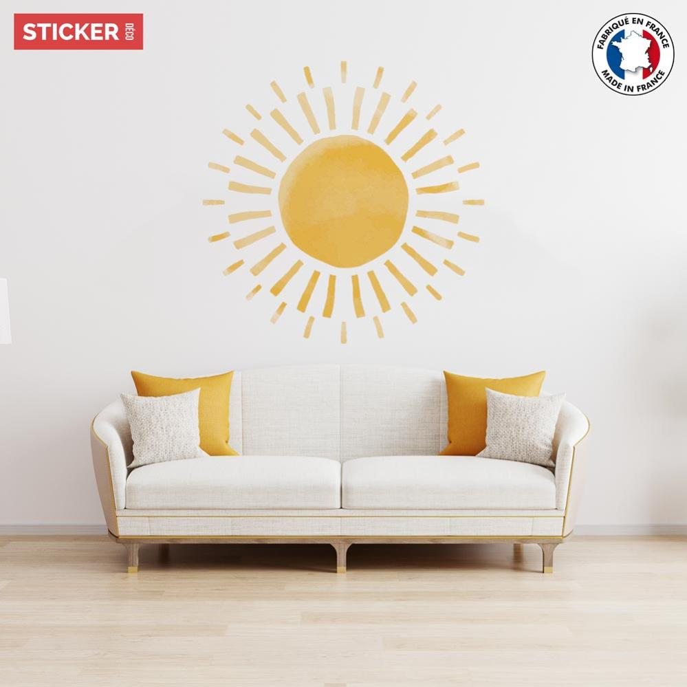 Sticker Soleil Aquarelle - XL (Hauteur 65cm, Largeur 98cm) | Leroy Merlin