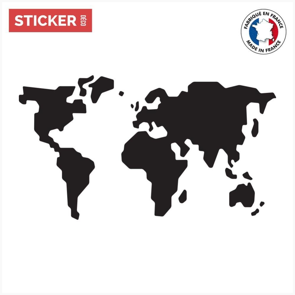 Sticker Map Monde Simple - XL (Largeur 120cm, Hauteur 68cm) | Leroy Merlin