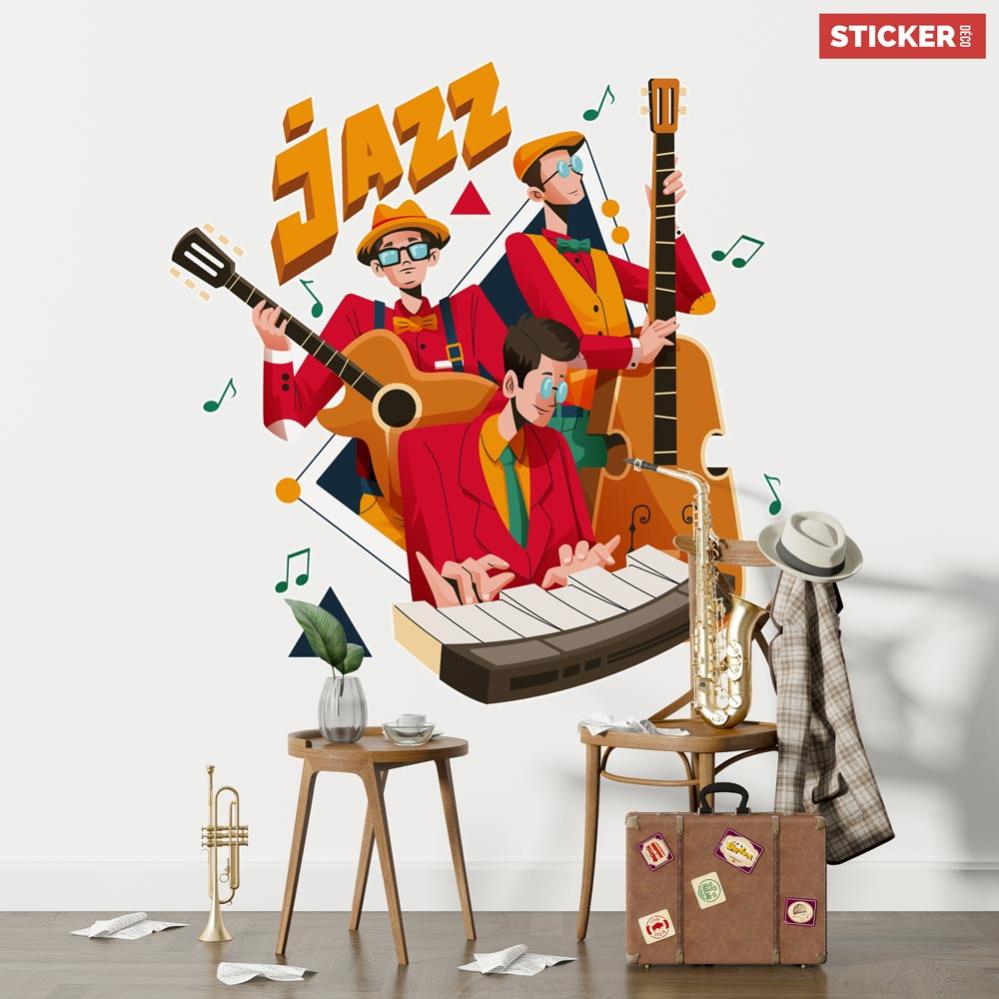 Sticker Musique Jazz - XXL (Hauteur 133cm, Largeur 128cm) | Leroy Merlin