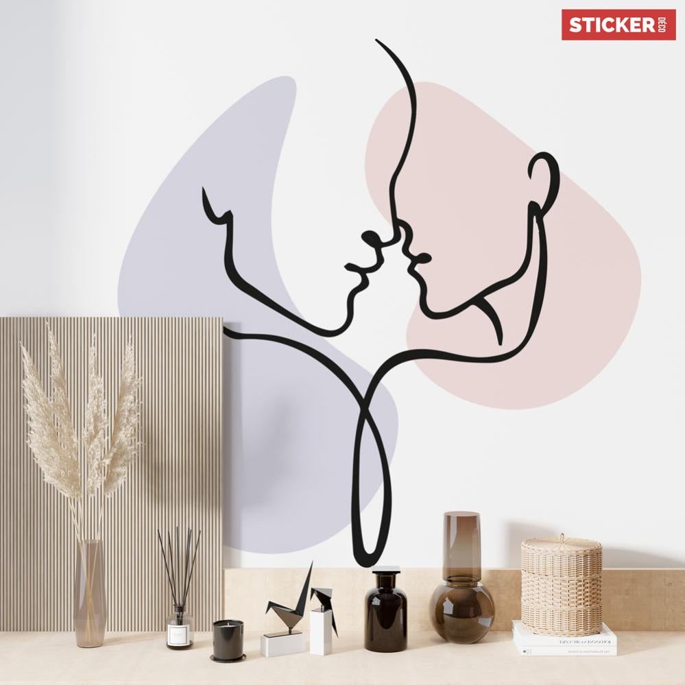 Sticker Amour Minimaliste - XXL (Hauteur 129,5cm, Largeur 128cm ...