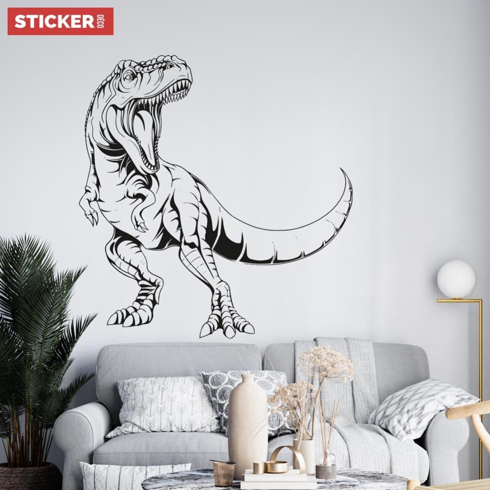 Sticker T-Rex Dessin Au Trait - XL (Largeur 94,5cm, Hauteur 98cm ...
