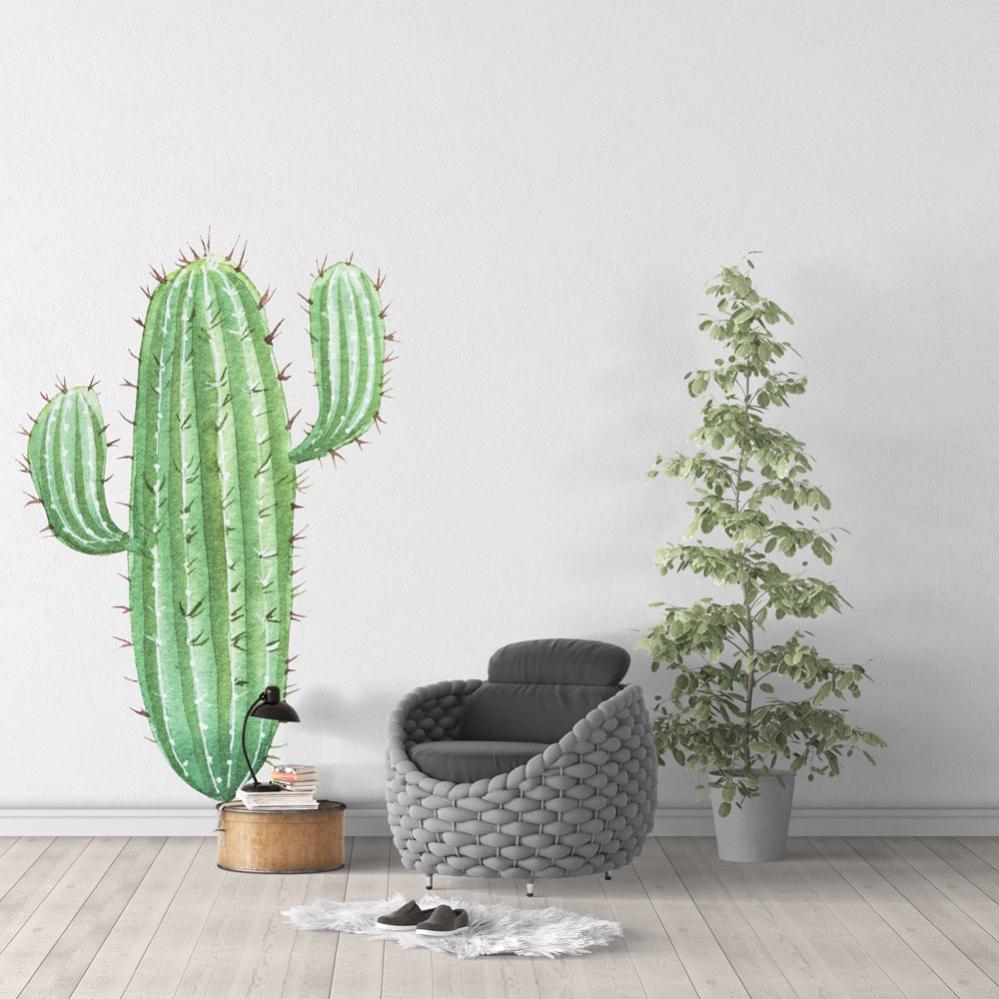 Sticker Cactus Deux Branches - XL (Largeur 66cm, Hauteur 98cm) | Leroy Merlin