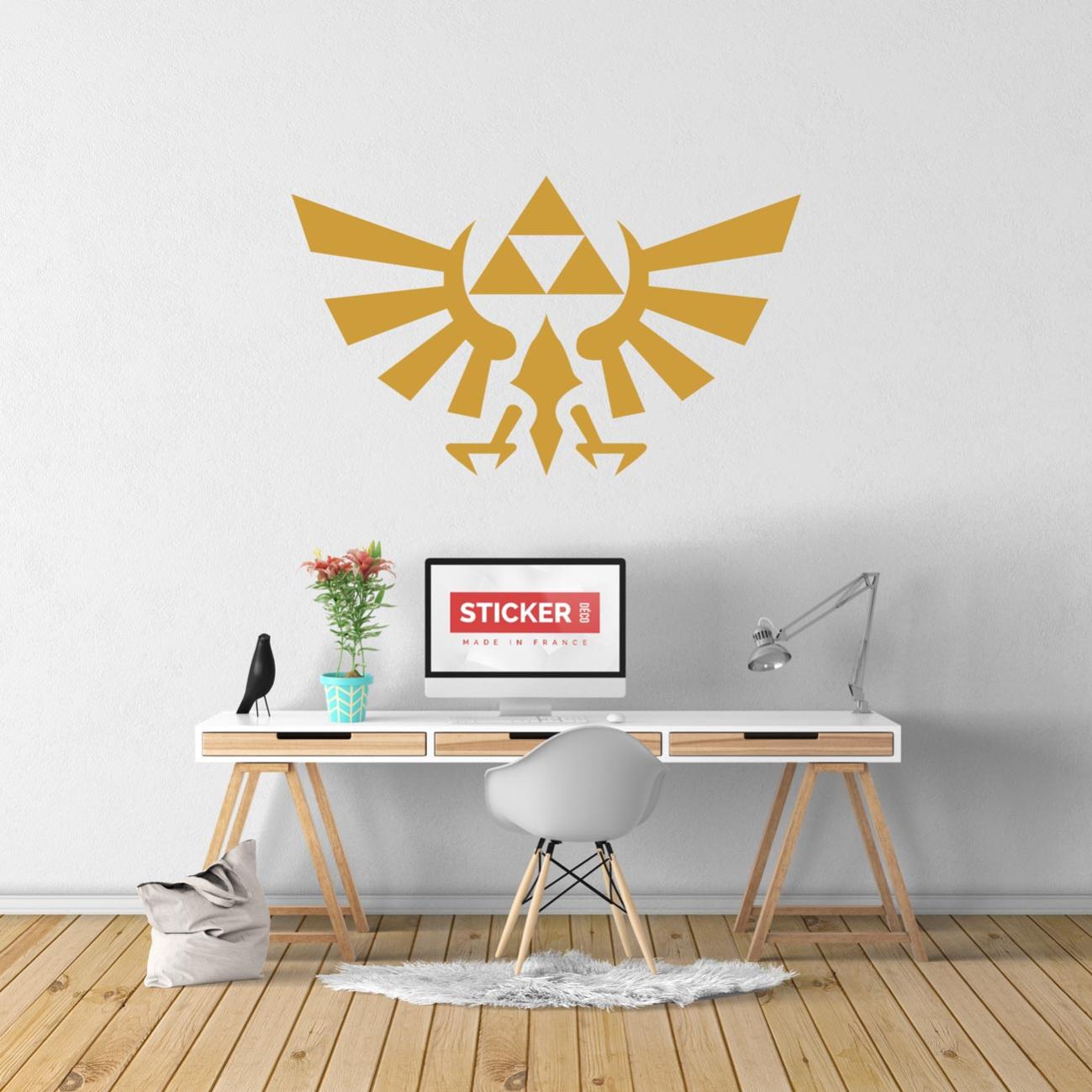 Sticker Zelda Hyrule Emblème Mural - XXL (Largeur 200cm, Hauteur 118cm ...