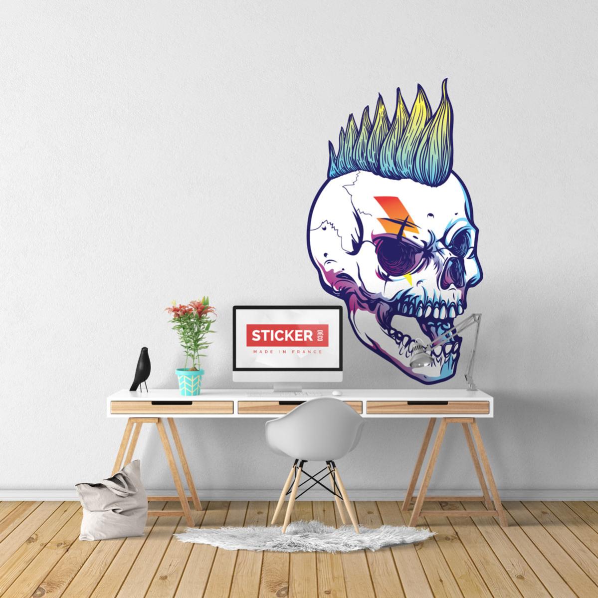 Sticker Crâne Punk - XXL (Hauteur 200cm, Largeur 116cm) | Leroy Merlin