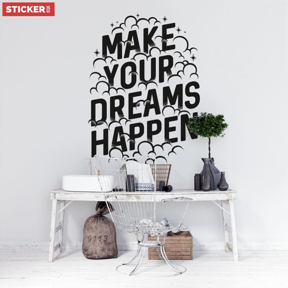 Sticker Make Your Dreams Happen - XXL (Hauteur 177cm, Largeur 128cm ...