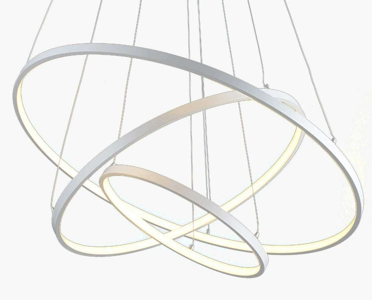 Lampadario LED a Sospensione 48W con 3 cerchi - Bianco Freddo | Leroy ...