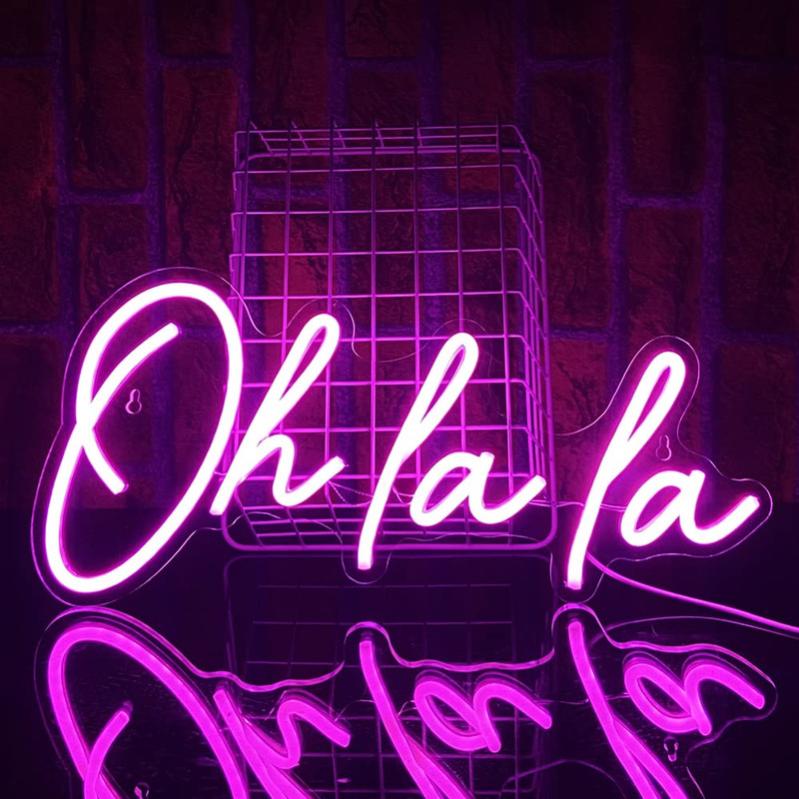 Oh la la la Néon Signe LED, pour décoration murale, LED lettre USB néon ...