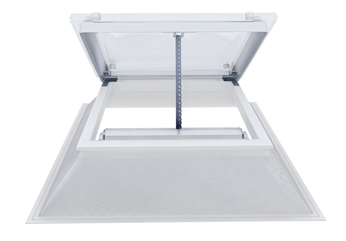 Matilla - Claraboya Eléctrica Bivalva Cuadrada con Zócalo - Luz natural ...