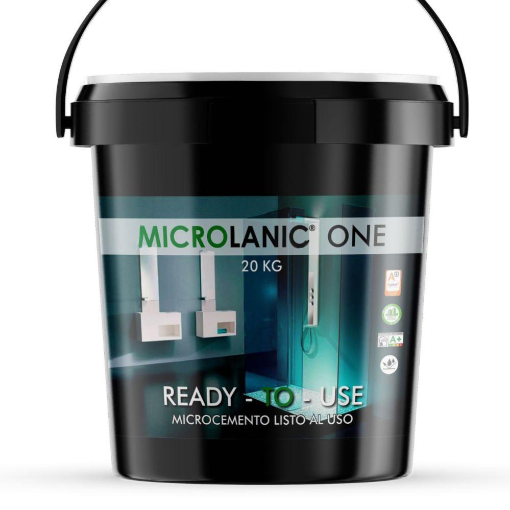 MICROLANIC ONE FINO 20KG 40m2 Microcemento a grana fine pronto all'uso per la decorazione di ...