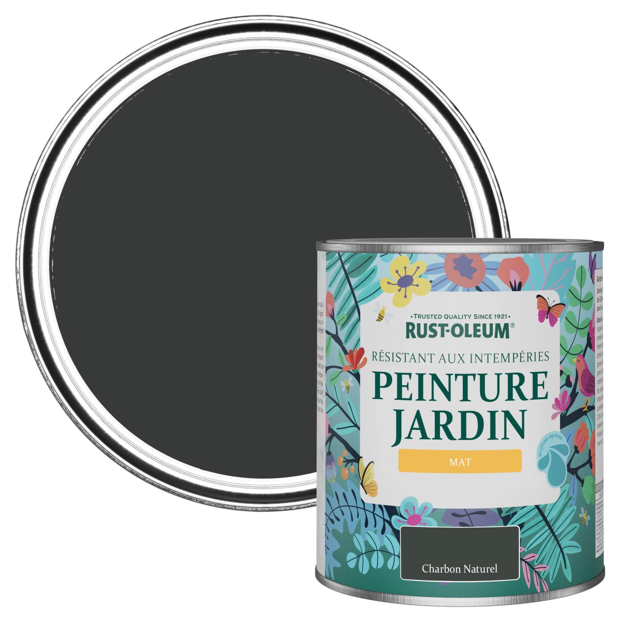 Rust-Oleum Peinture Jardin, Finition Mate - Charbon Naturel 750ml ...